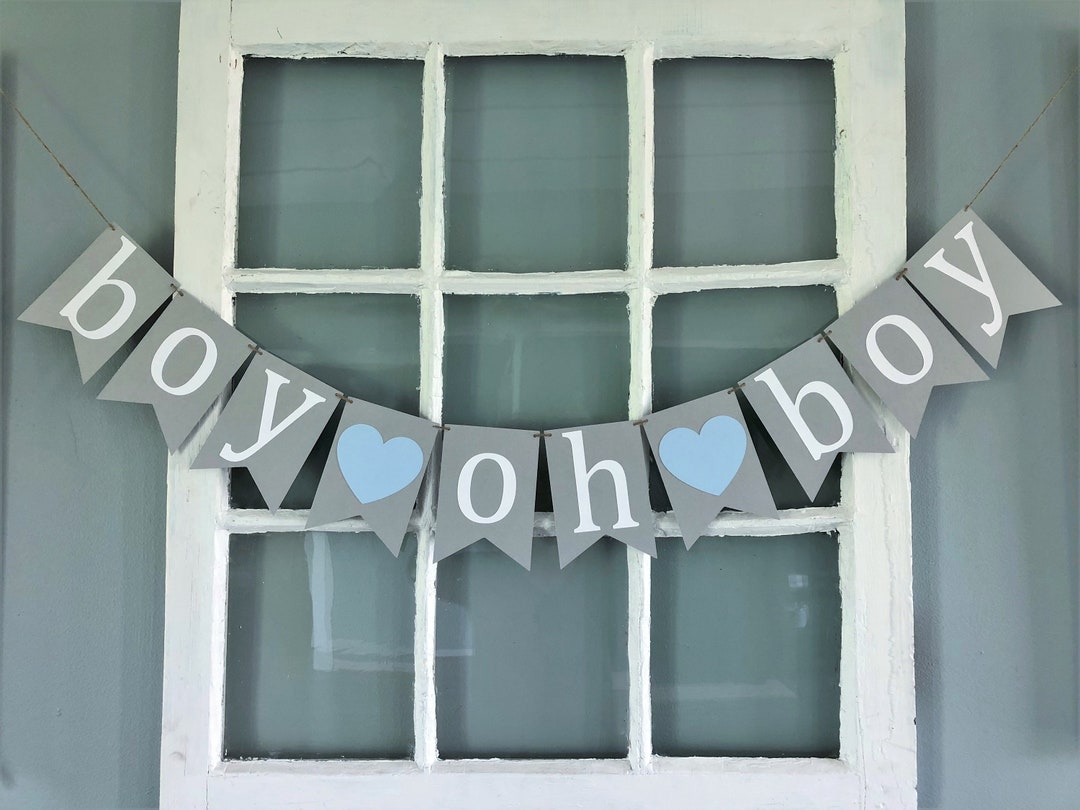 Boy Oh Boy Banner, Baby Shower Banner, Boy Baby Shower Decor, Baby Boy ...