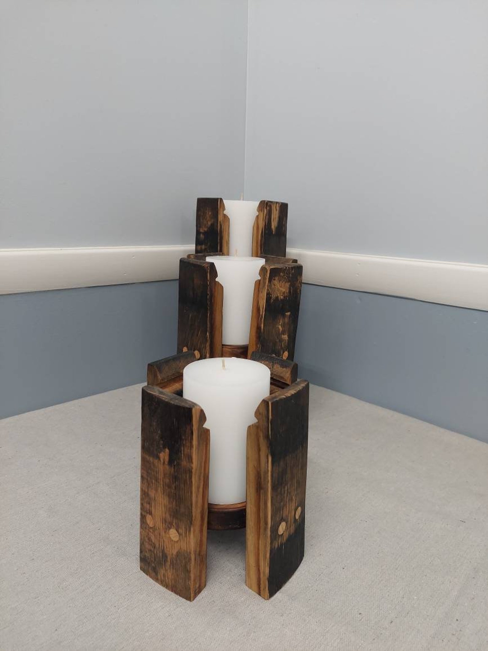 Barrel Stave Candle Holders - Etsy