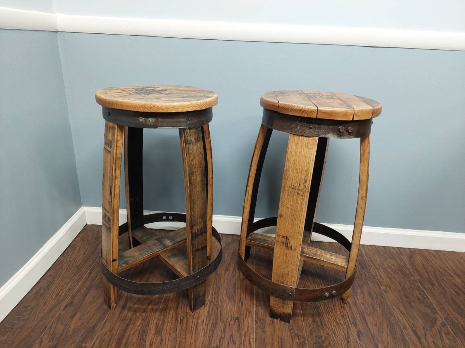 Round Stool Bourbon Barrel Stool - Etsy