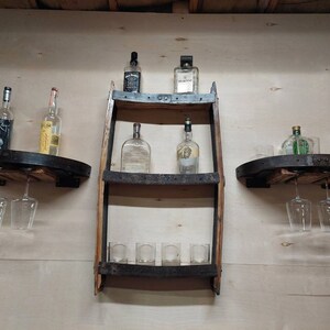 Bourbon Barrel Shelf, Barrel Stave Shelf, Bar Shelf - Etsy