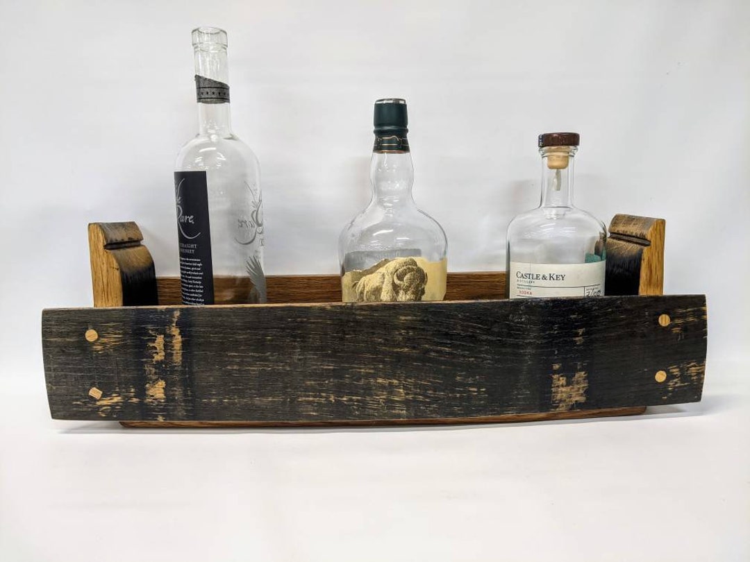 Wall Hung Bourbon Bottle Display Shelf - Etsy