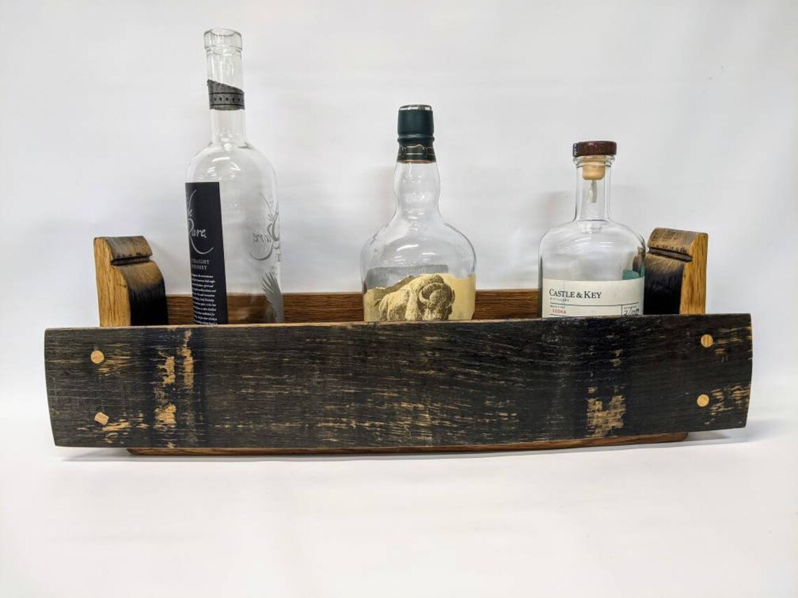 Wall Hung Bourbon Bottle Display Shelf - Etsy