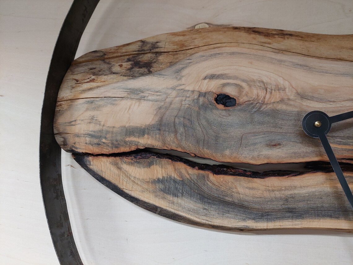 Whiskey Barrel Ring Clock: Live Edge Maple Wall Art - Etsy