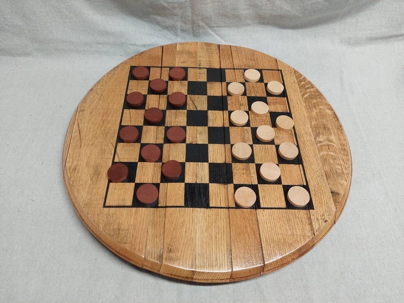 Bourbon Barrel Head Checker and Chess Board - Etsy