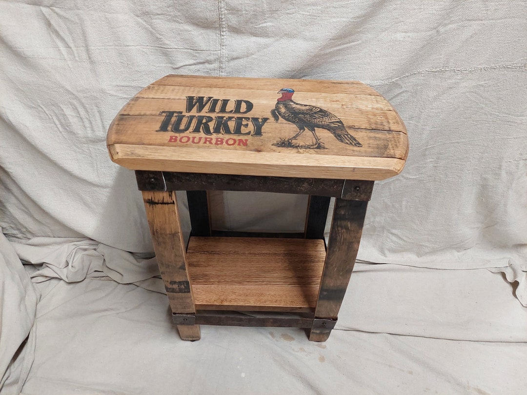 Small Rectangular End Table, Hand Painted Engraved Logo Table, Bourbon ...