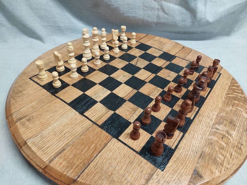 Bourbon Barrel Head Checker and Chess Board - Etsy