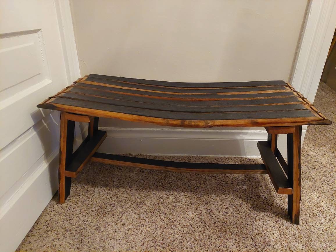 Stave Bourbon Barrel Bench - Etsy