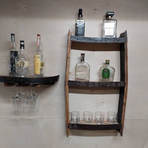 Bourbon Barrel Shelf, Barrel Stave Shelf, Bar Shelf - Etsy