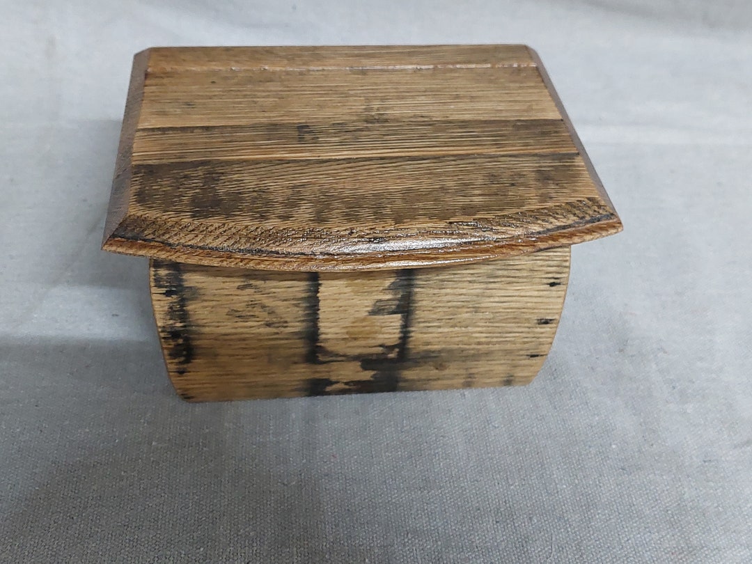 Small Barrel Keepsake Box, Whiskey Barrel Box, Rustic Wood Box - Etsy