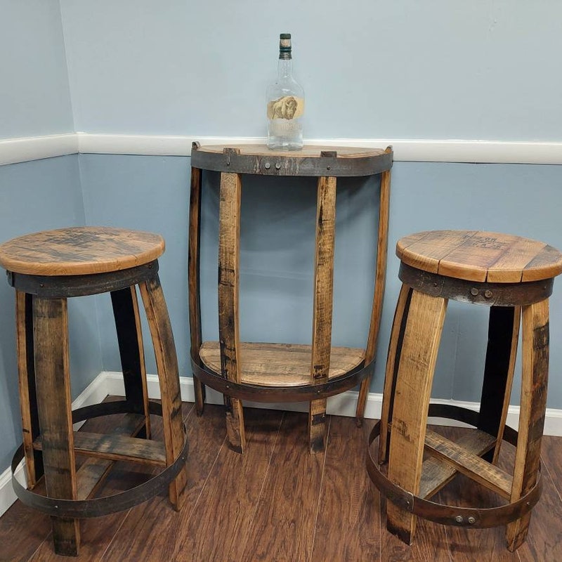 Whiskey Barrel Bar Stools - Etsy