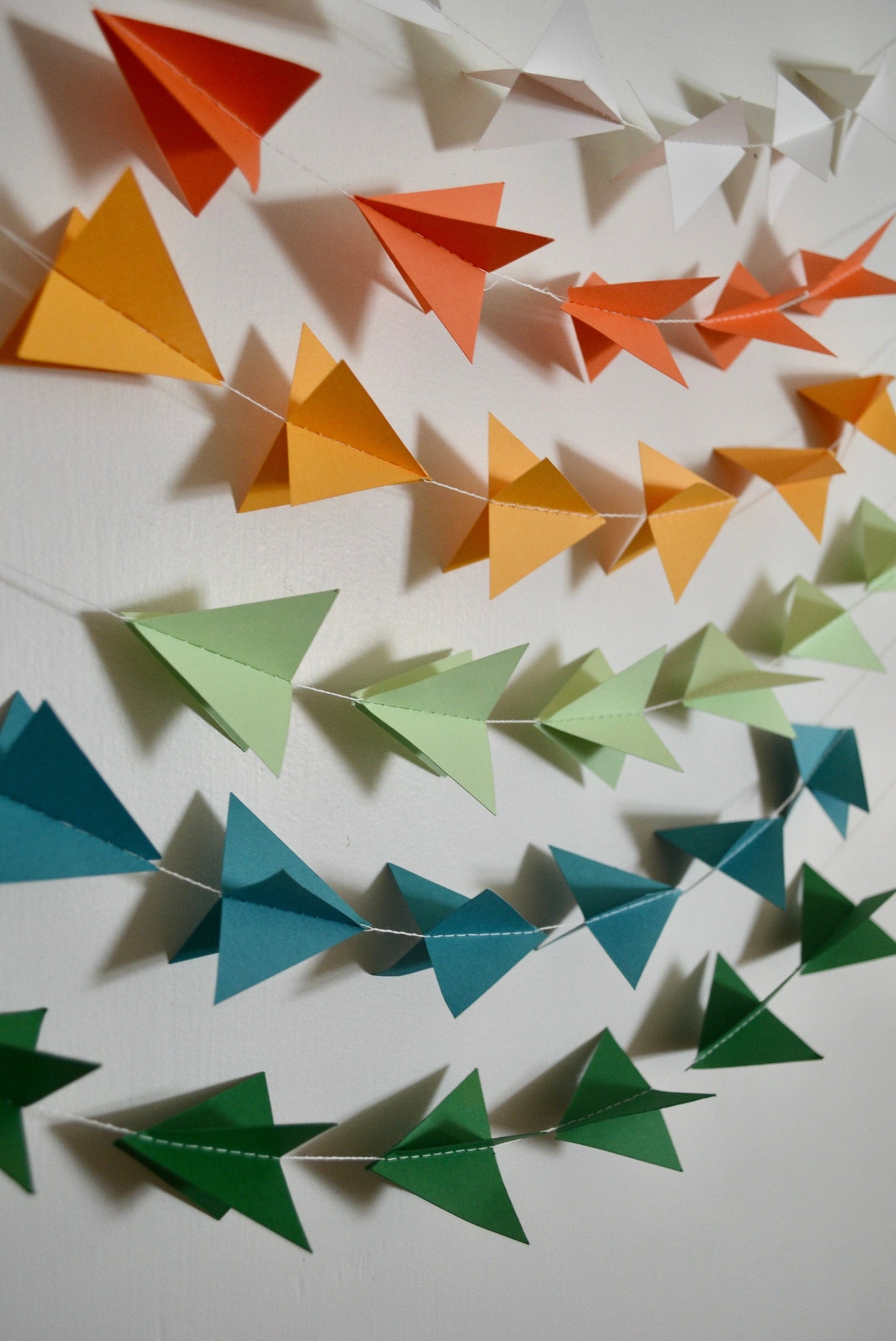 3D Triangle Paper Garland | Geometric Garland | Mix & Match | Customize ...