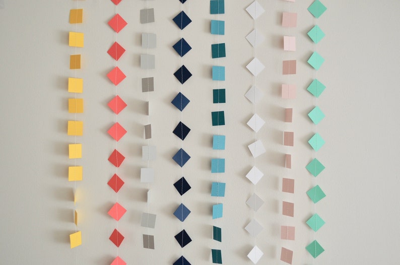 Square / Diamond Paper Garland | Geometric Garland | Mix & Match ...