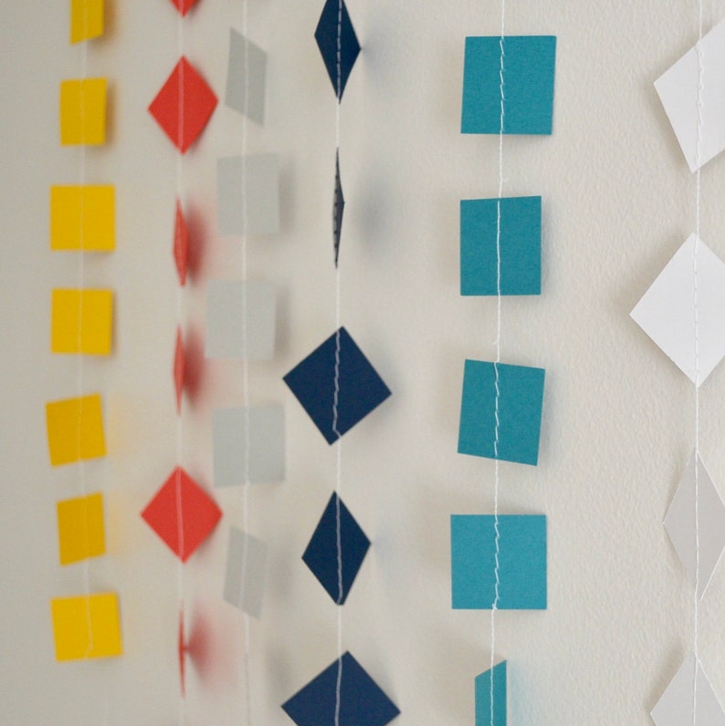 Square / Diamond Paper Garland | Geometric Garland | Mix & Match ...