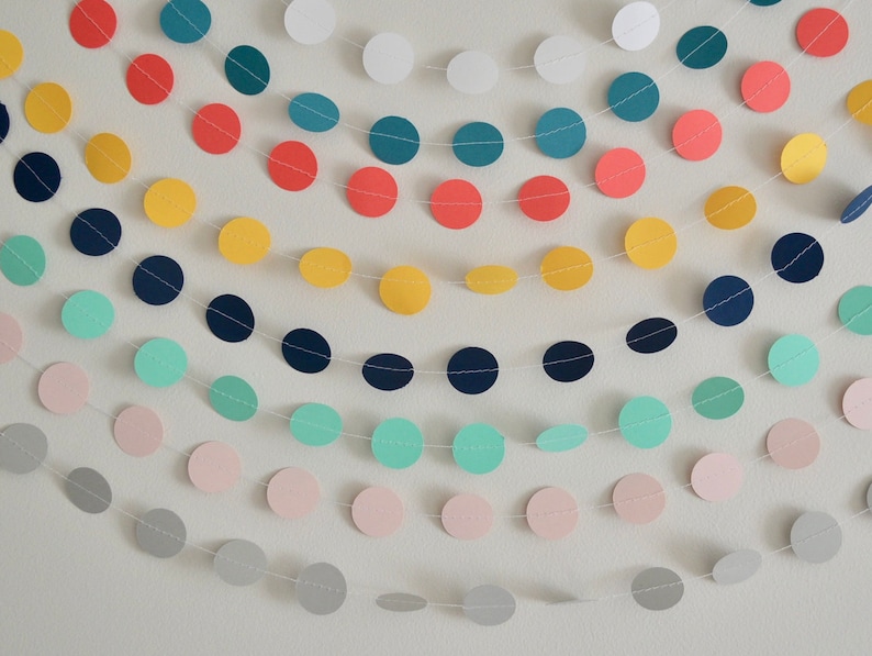 Circle Paper Garland | Geometric Garland | Mix and Match | Customize ...