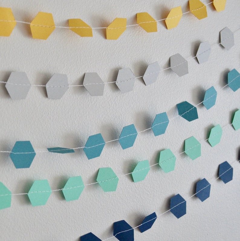 Hexagon Paper Garland Geometric Garland Mix and Match - Etsy