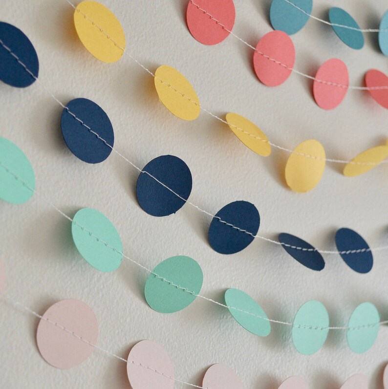 Circle Paper Garland | Geometric Garland | Mix and Match | Customize ...