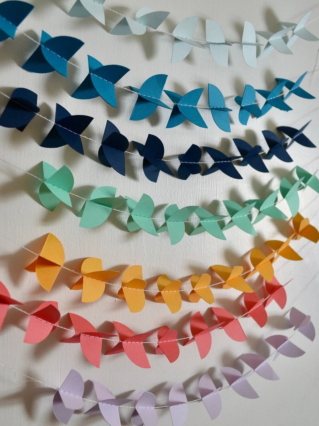 3D Pinwheel Paper Garland | Geometric Garland | Mix & Match | Customize ...