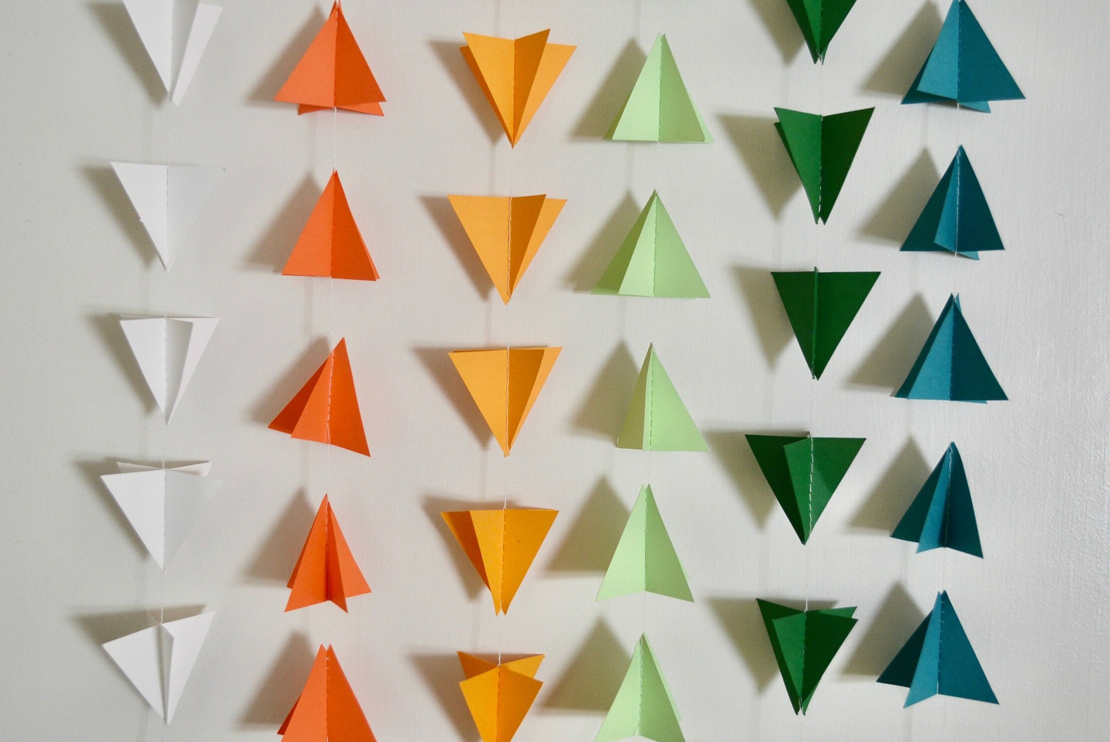 3D Triangle Paper Garland Geometric Garland Mix & Match | Etsy