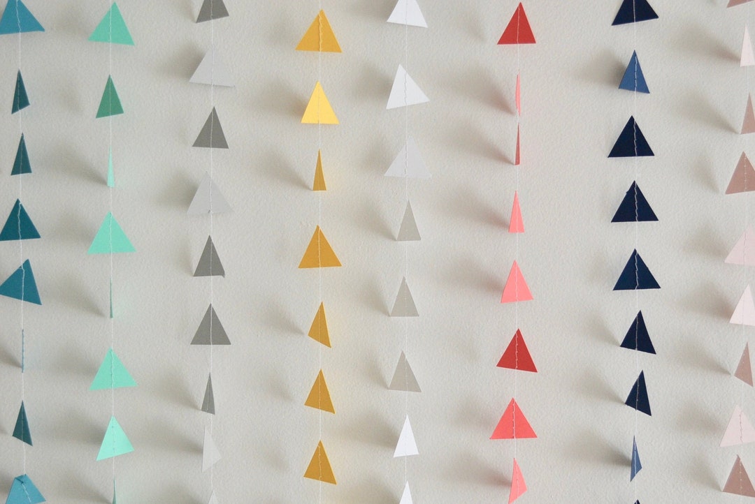 Triangle Paper Garland | Geometric Garland | Mix and Match | Customize ...