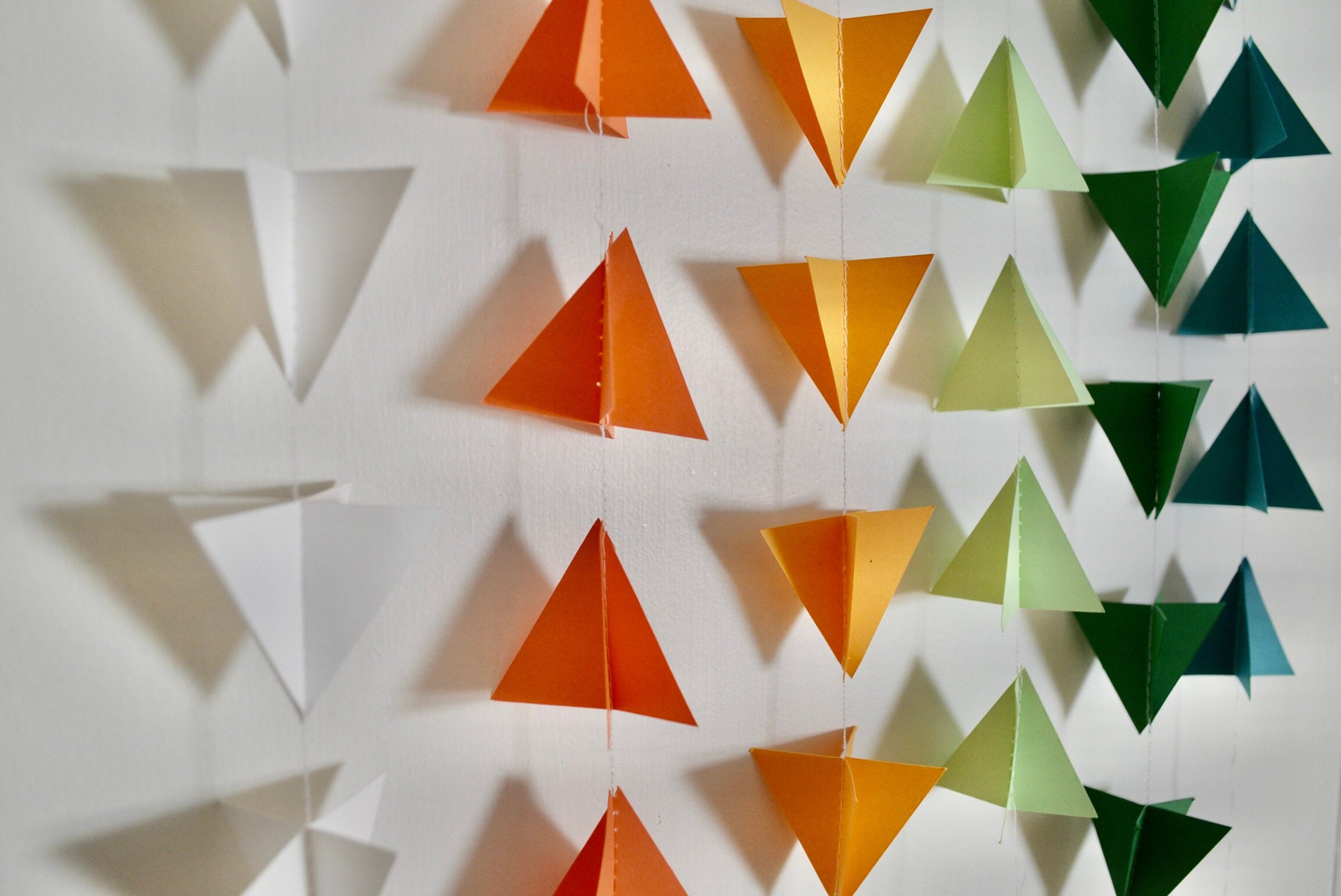 3D Triangle Paper Garland | Geometric Garland | Mix & Match | Customize ...