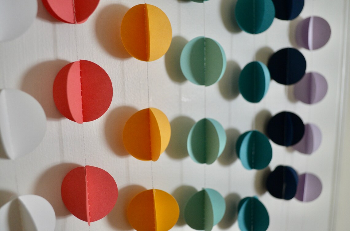3D Circle Paper Garland | Geometric Garland | Mix & Match | Customize ...