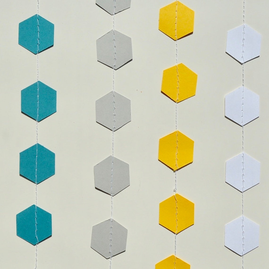 Hexagon Paper Garland Geometric Garland Mix and Match - Etsy