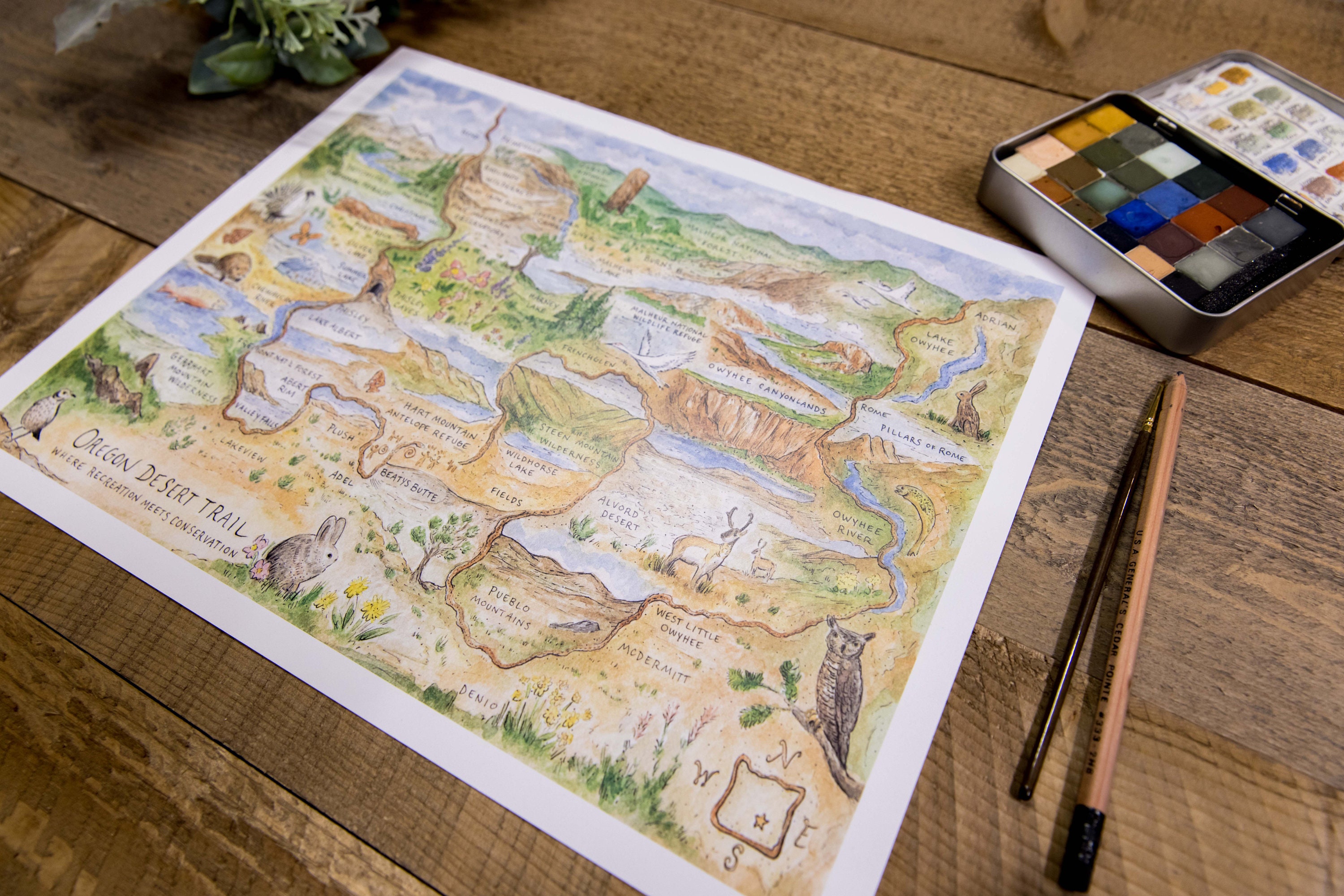 Oregon Desert Trail Map - Etsy