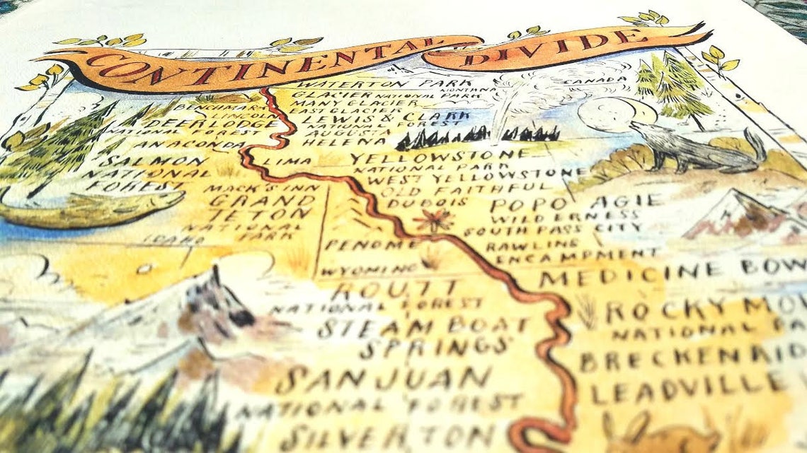 Continental Divide Trail Map Print | Etsy