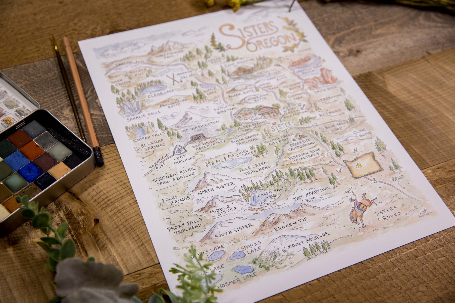 Sisters Oregon Map | Etsy