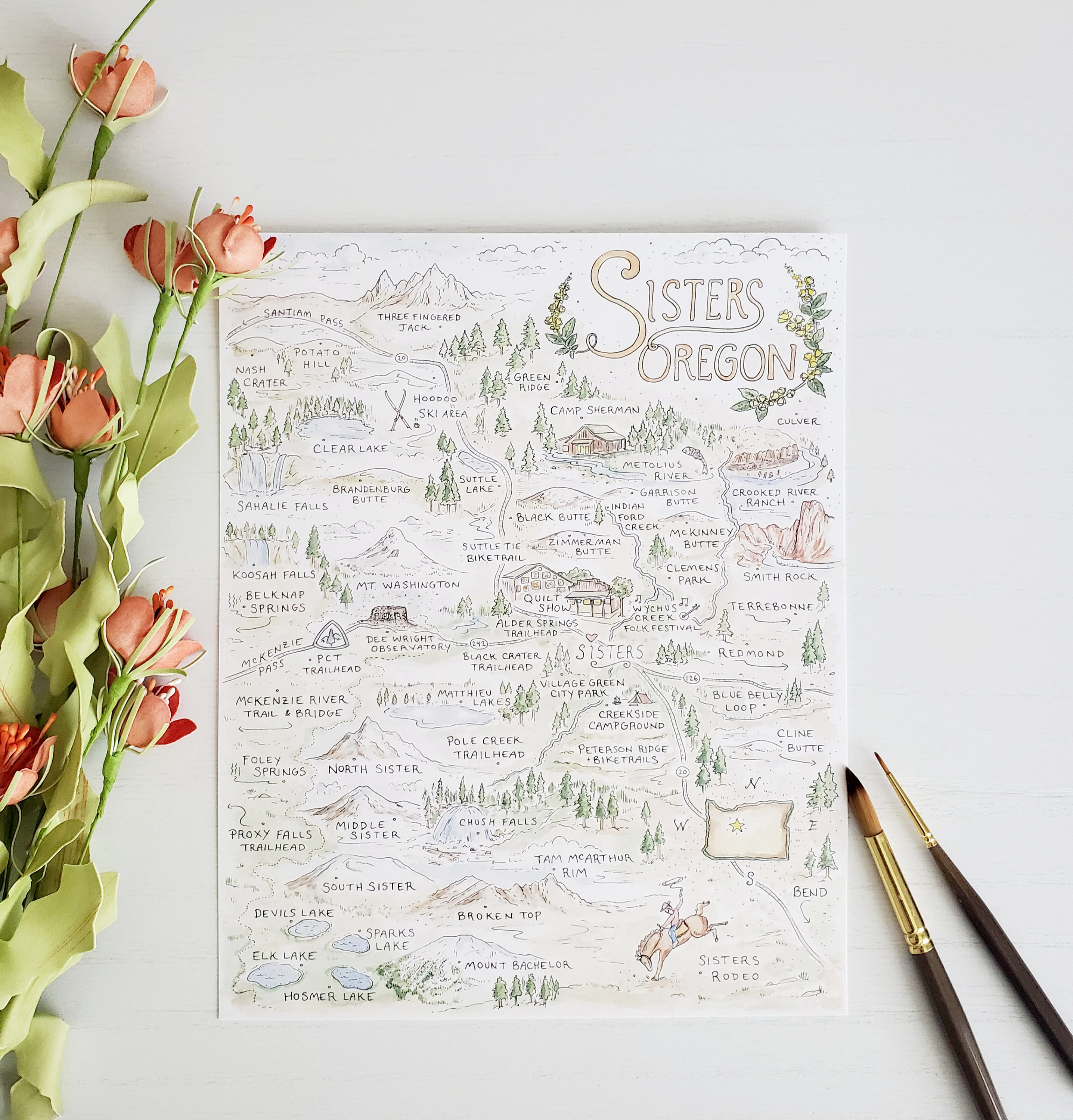 Sisters Oregon Map | Etsy