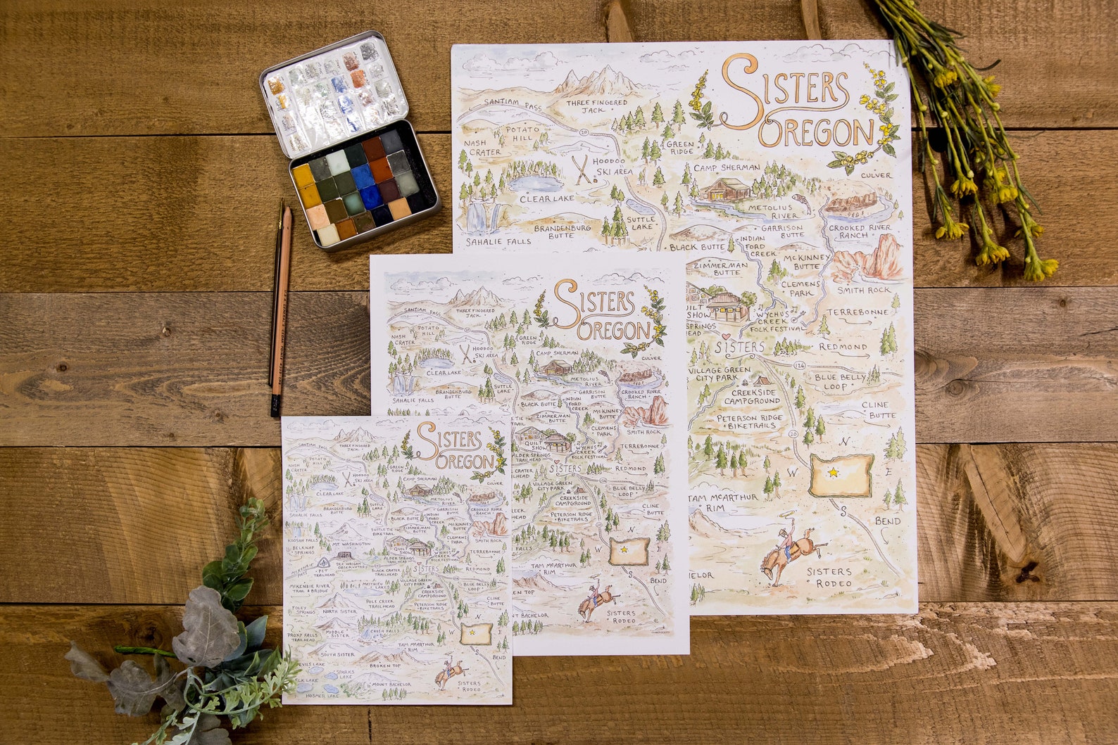 Sisters Oregon Map | Etsy