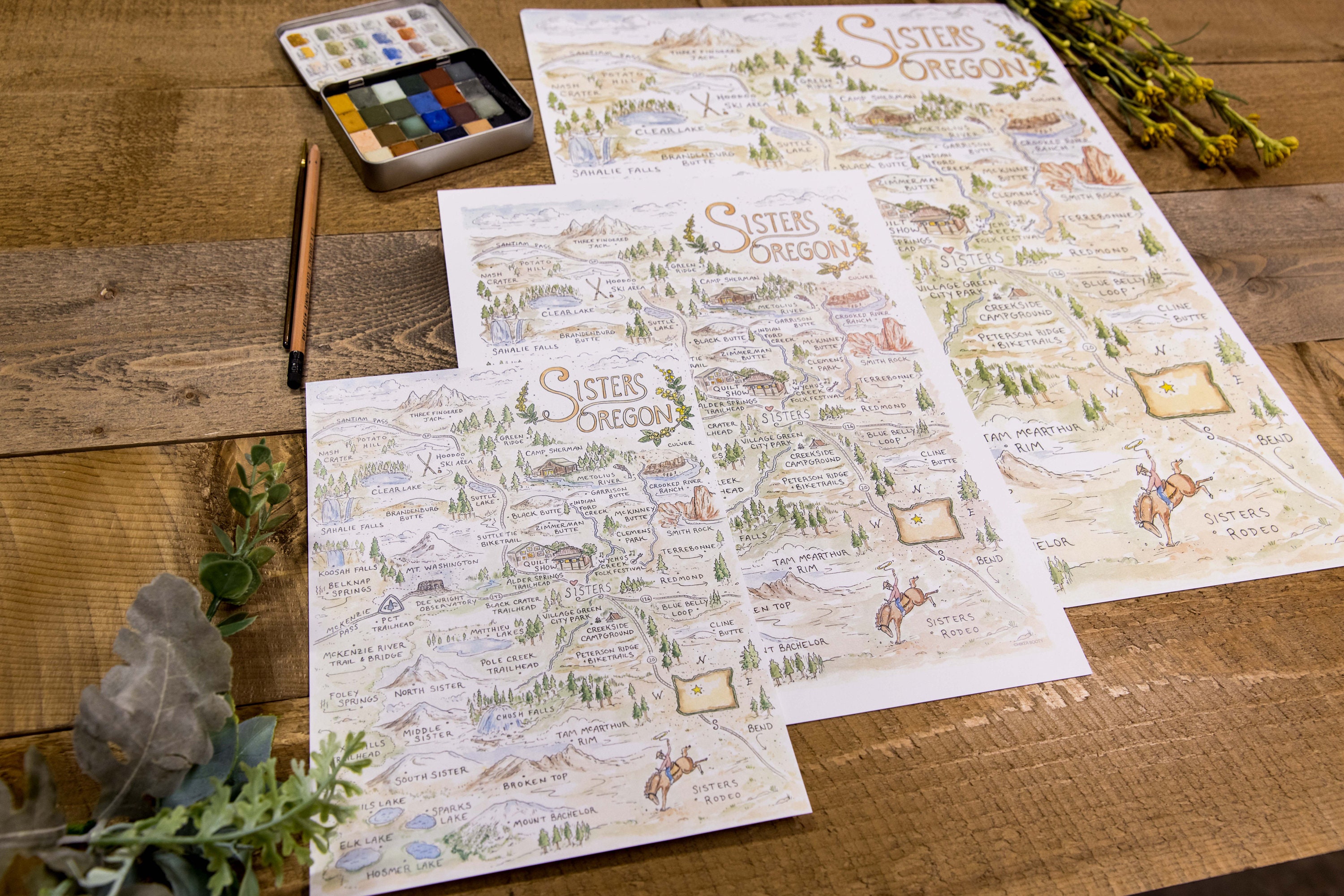 Sisters Oregon Map | Etsy