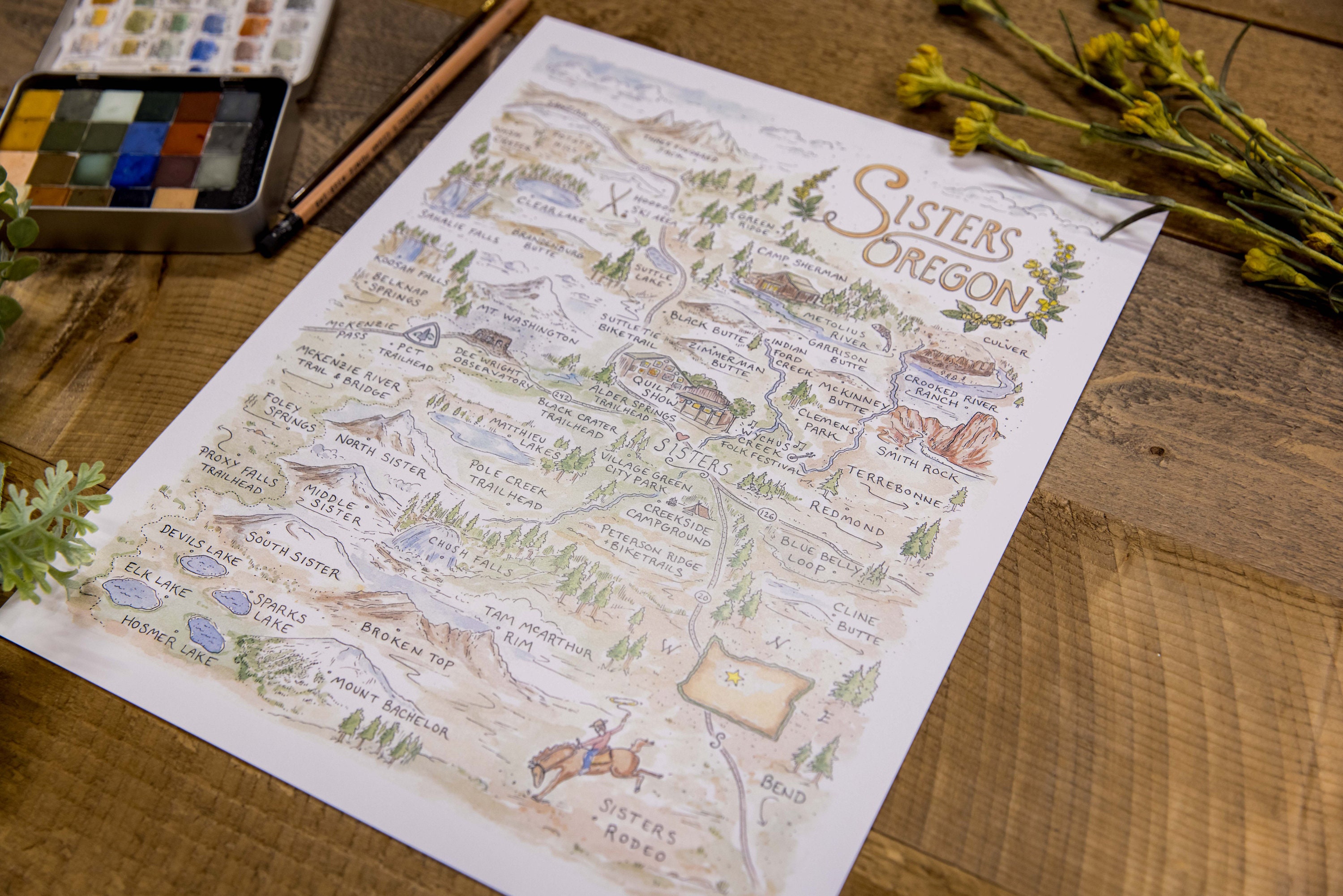 Sisters Oregon Map | Etsy