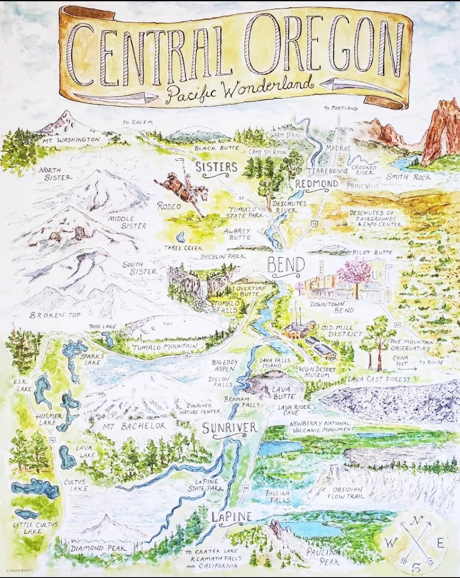 Central Oregon Map | Etsy