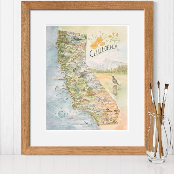 Framed California Map - Etsy