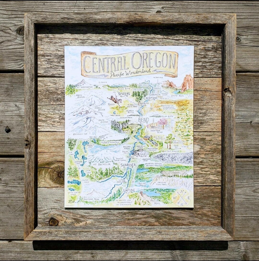 Central Oregon Map | Etsy
