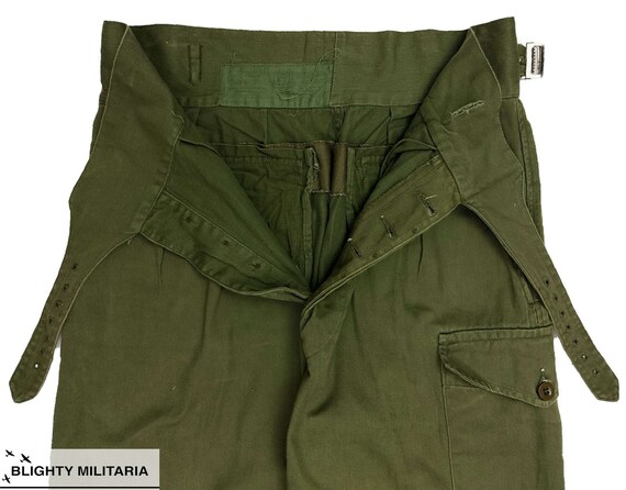 Original 1970s British 1950 Pattern Jungle Green Trou… - Gem