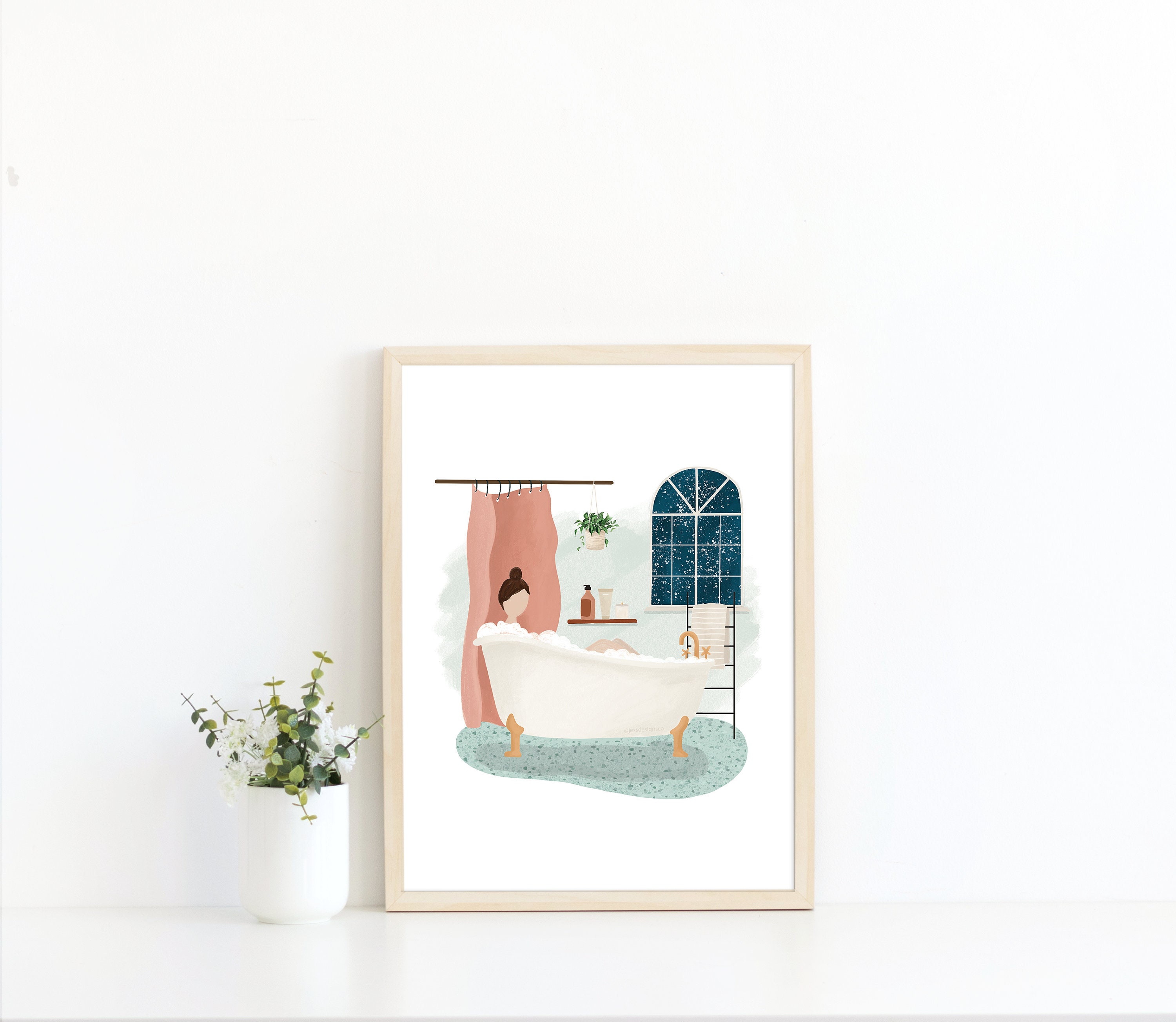 Bad Kunstdruck Badezimmerdruck Bad-Illustration | Etsy