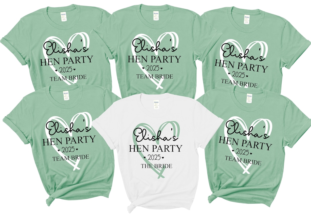Personalised Custom Hen Party Tops T-shirts Bachelorette Bridal Party ...