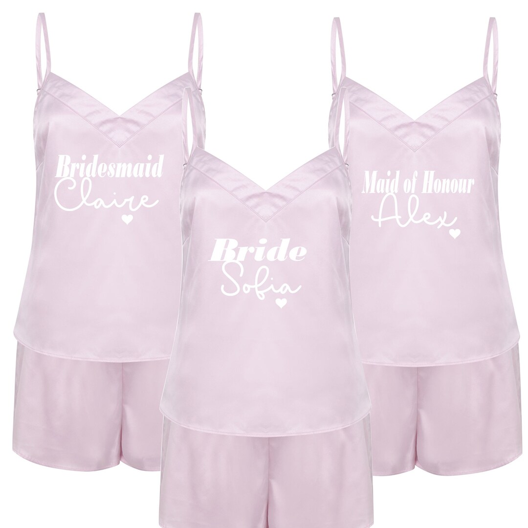 Personalised Your Name and Role Heart - Women's Satin Cami Short ...
