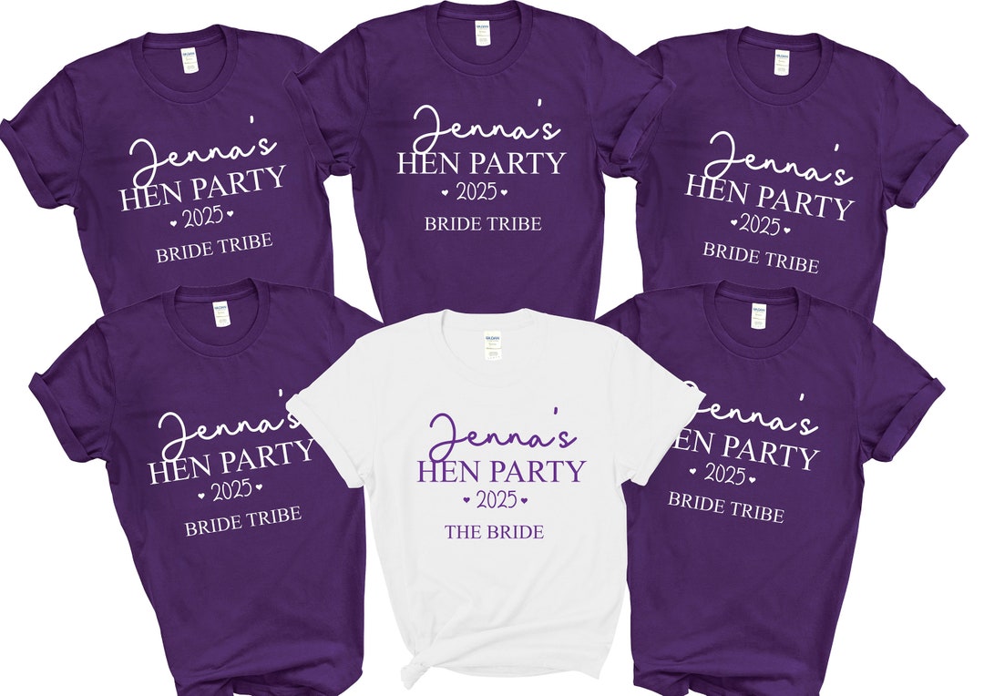 Personalised Custom Hen Party Tops T-shirts Bachelorette Bridal Party ...