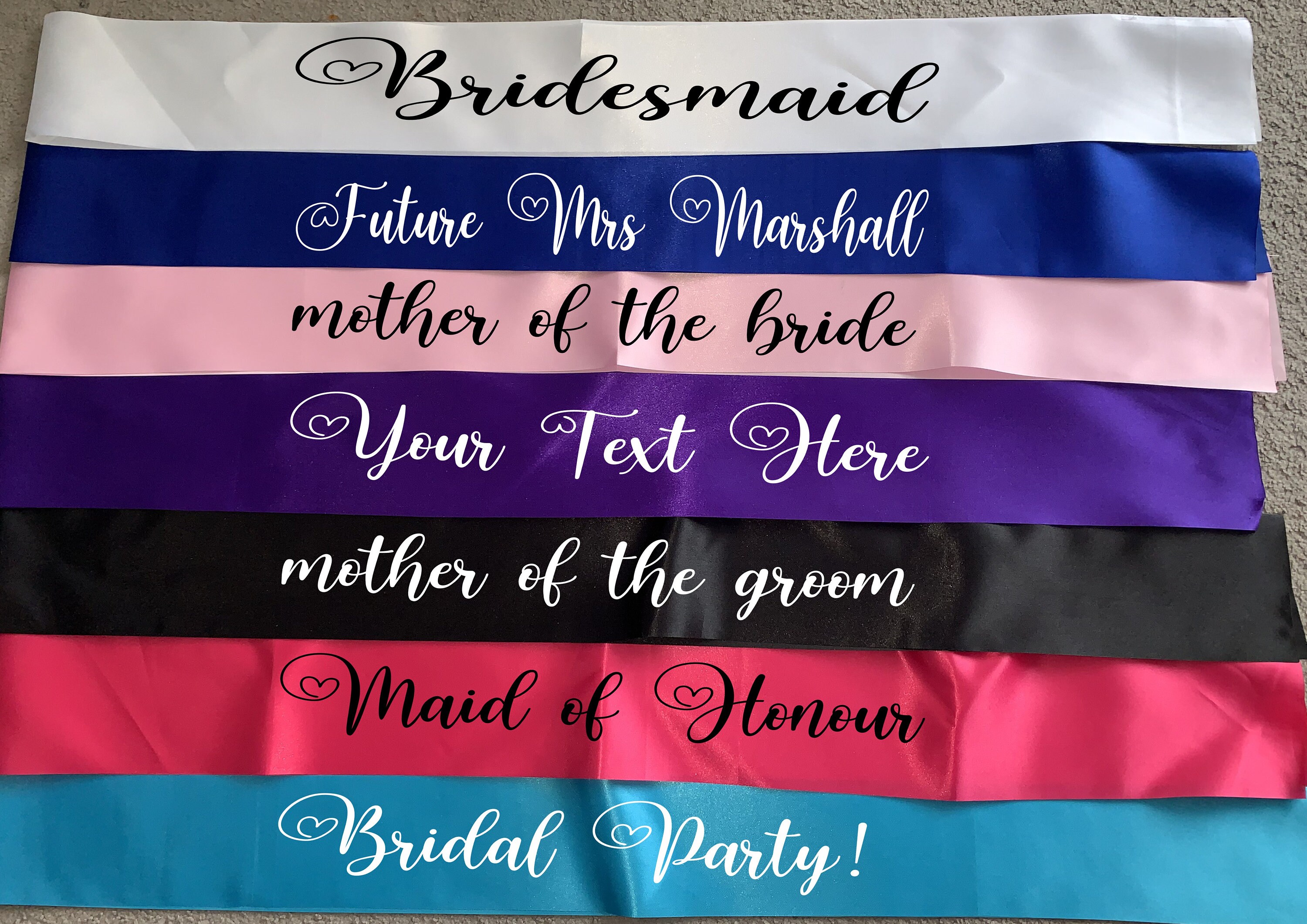 Personalised Your Custom Text Wording Hen Party Sash Bridal - Etsy