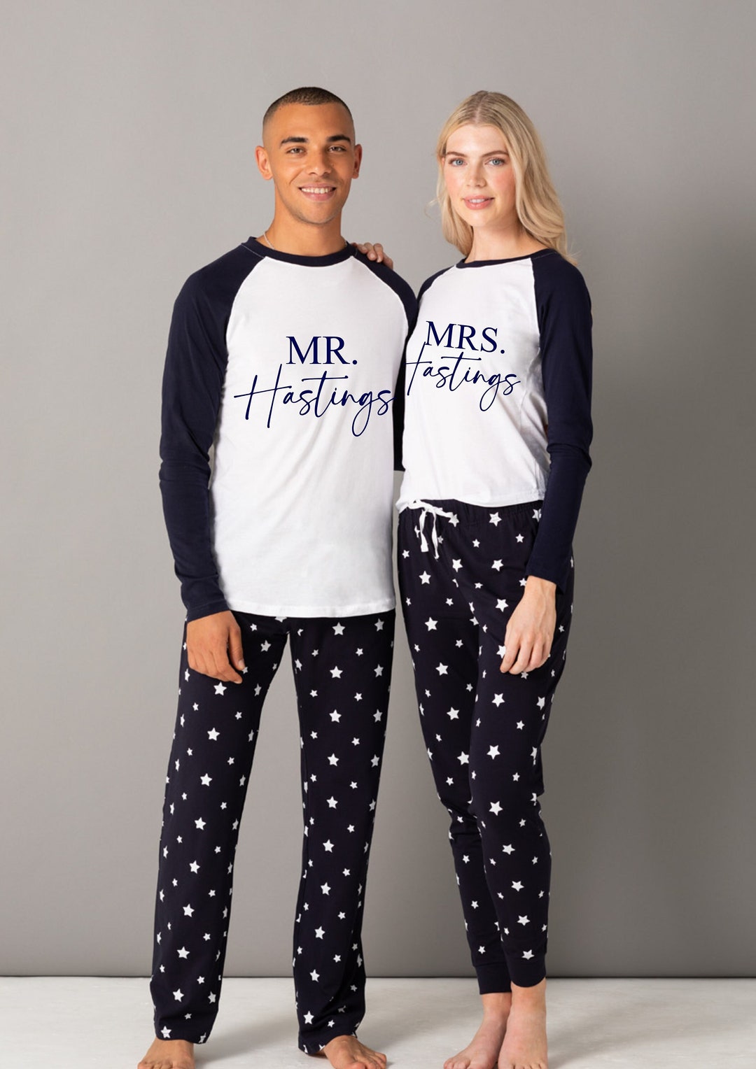 Personalised Mr & Mrs Matching Twinning Couples Pjs Pyjamas - Etsy