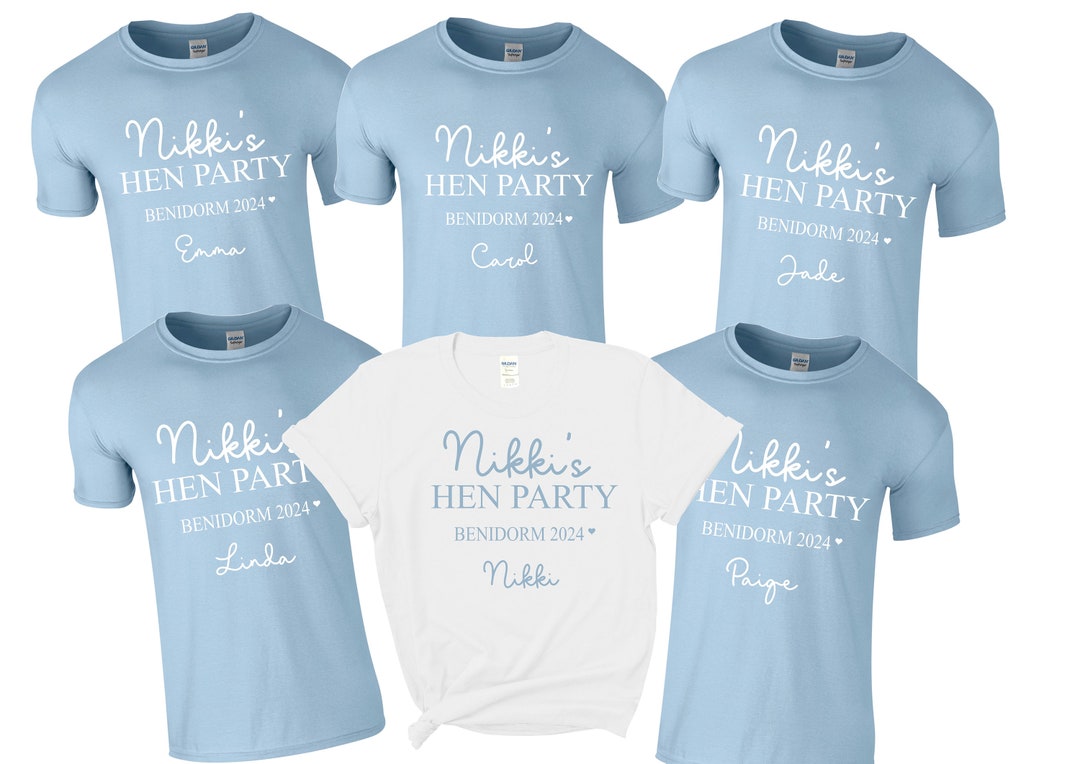Personalised Custom Hen Party Tops T-shirts Bachelorette Bridal Party ...