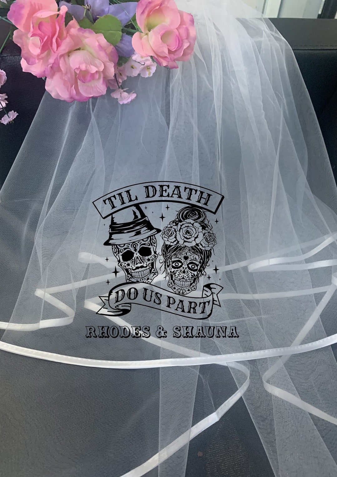 Personalised 'til Death Do Us Part (bride and Groom Names) Print Hen ...