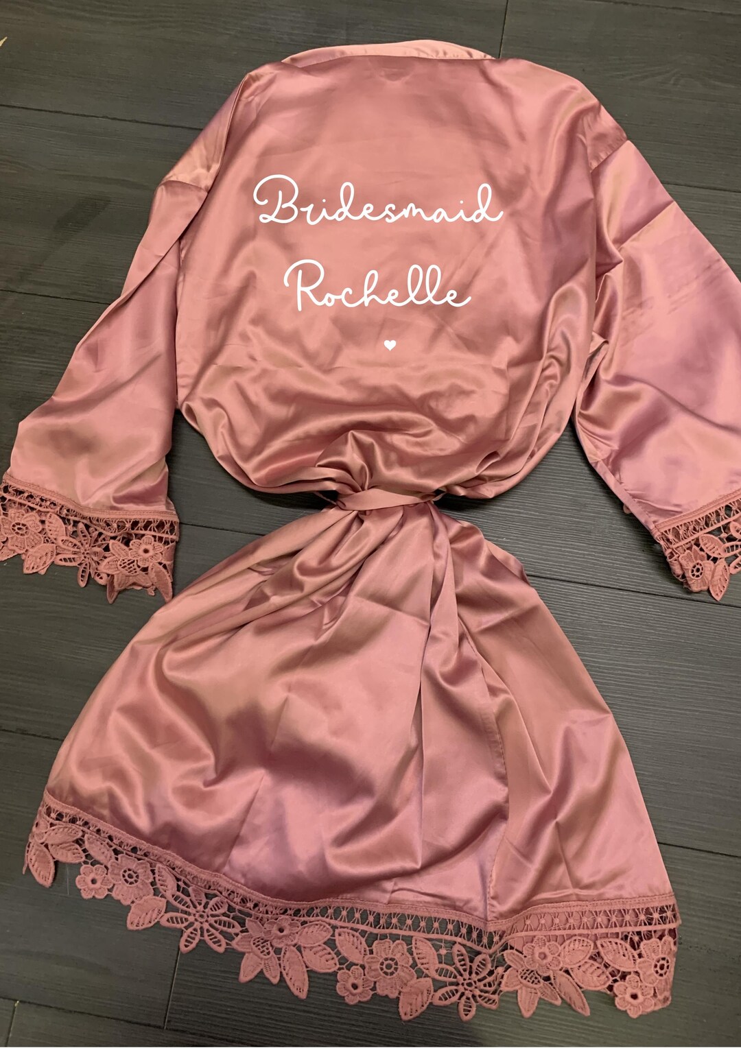 Personalised Your Name and Role Bride Robe, Bridal Dressing Gown ...