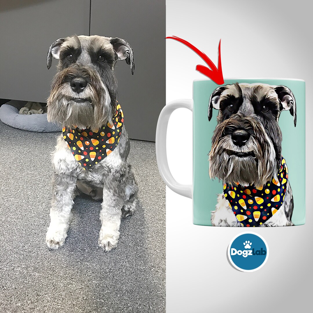Custom Pet Portrait Mug, Dog Pet Custom Mug, Coffee Cup Personalized ...