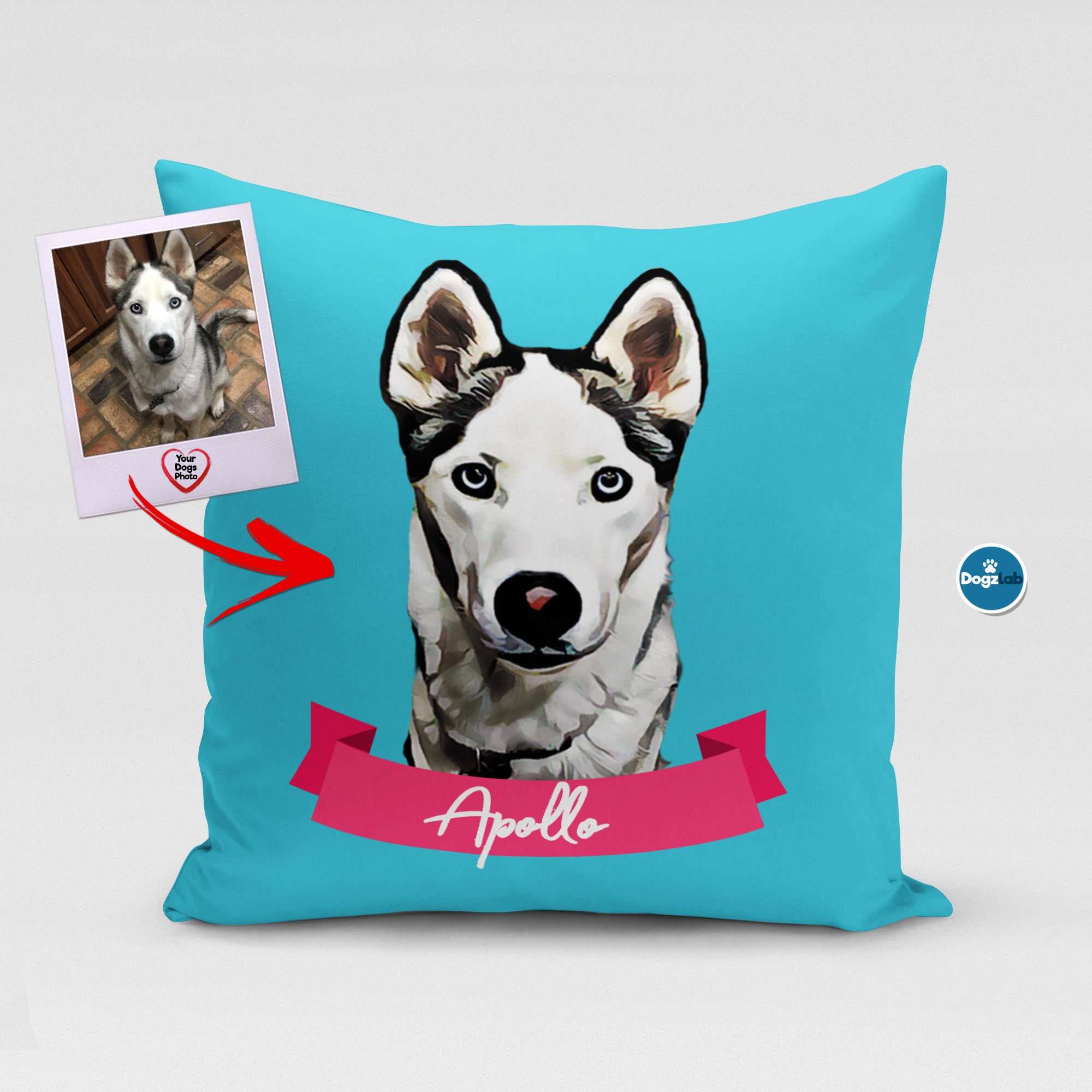 Custom Dog Portrait Pillow, Custom Pet Portrait, Dog Lover Gift, Custom ...