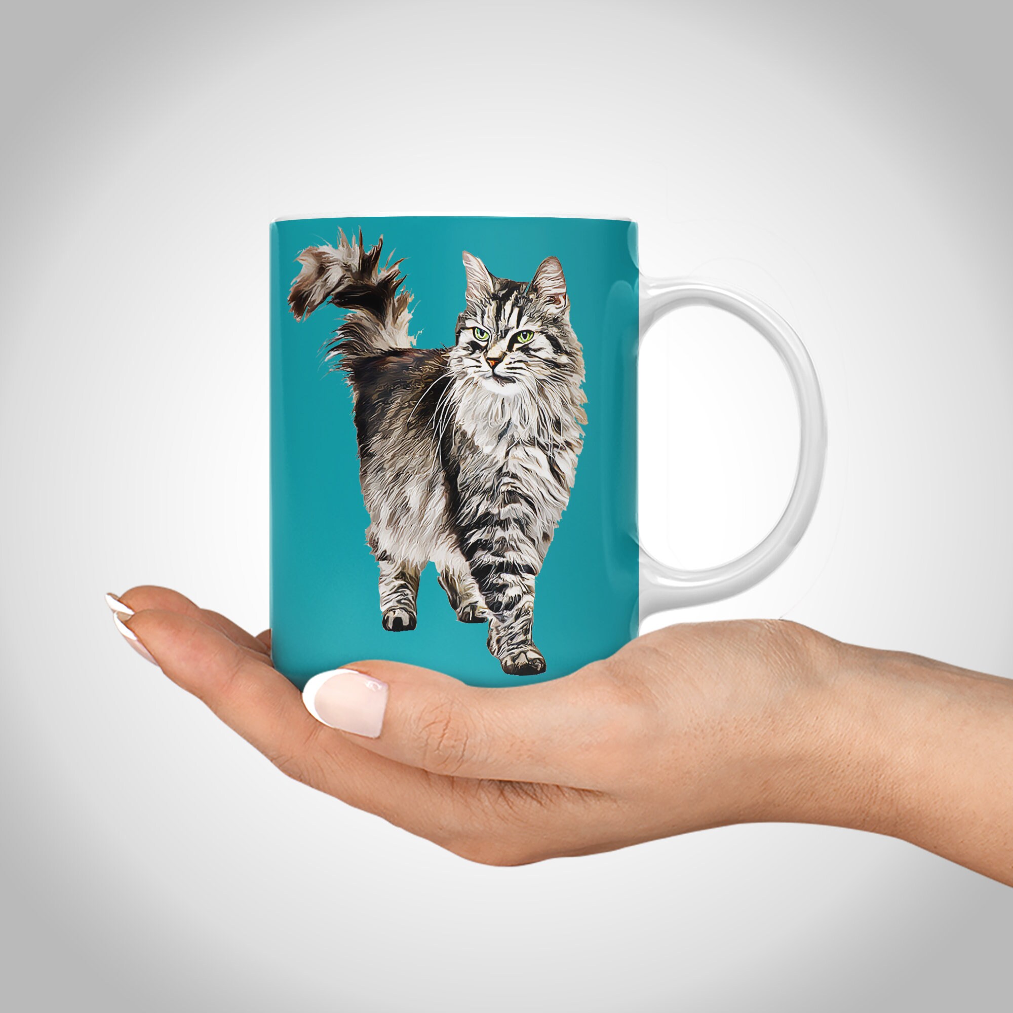 Custom Cat Mug Cat Portrait Mug Customized Pet Mug Cat Mom - Etsy