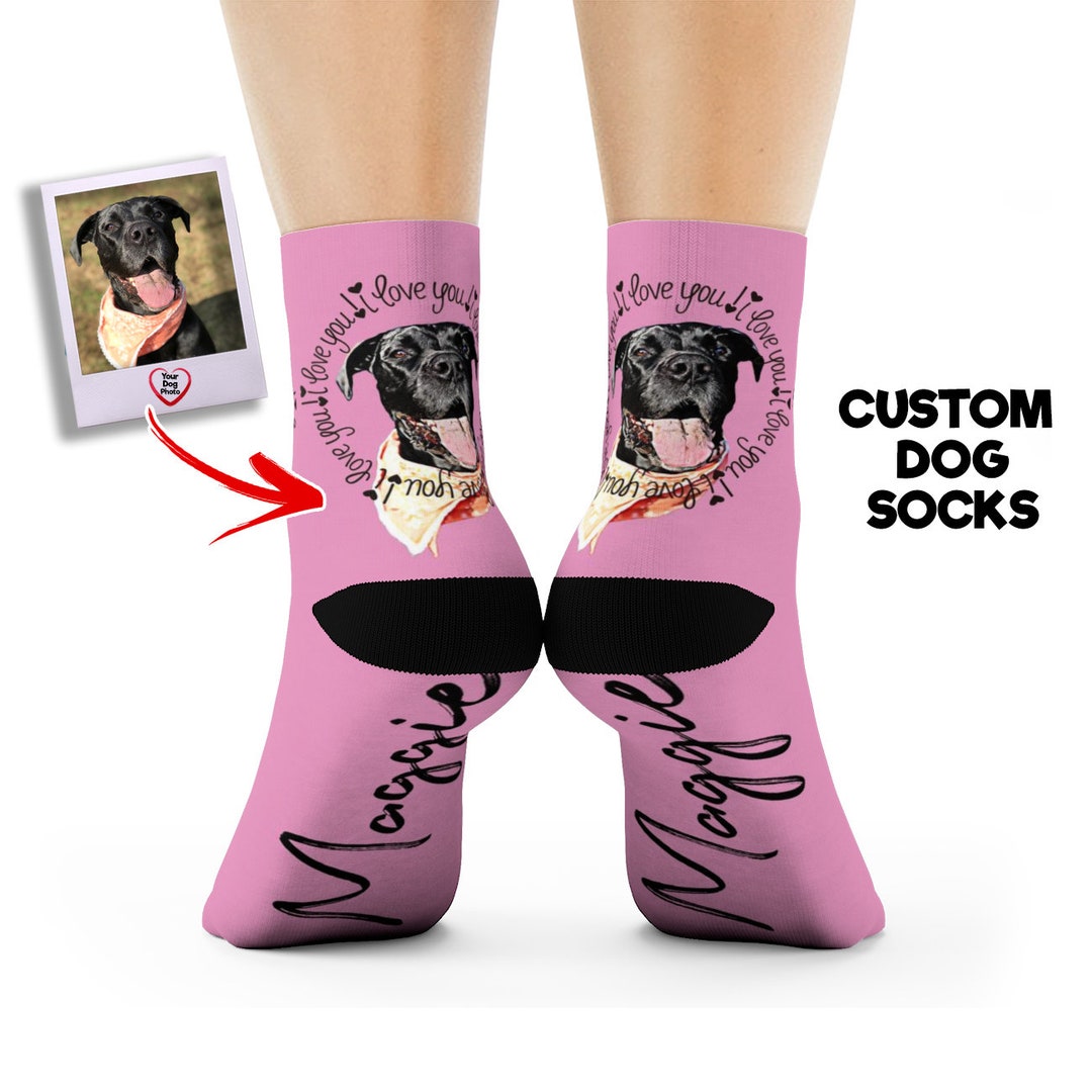 Custom Dog Photo Socks, Personalized Dog Socks, Custom Dog Birthday ...